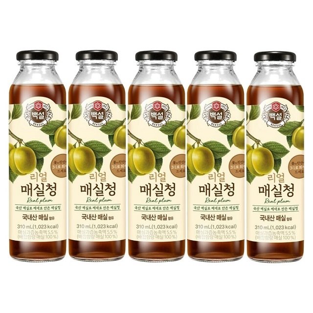 [CJ] 백설 리얼매실청 310ML x 5병
