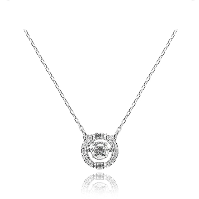 스와로브스키 SWAROVSKI 5286137 SPARKLING DANCE ROUND 로듐 플래팅 목걸이