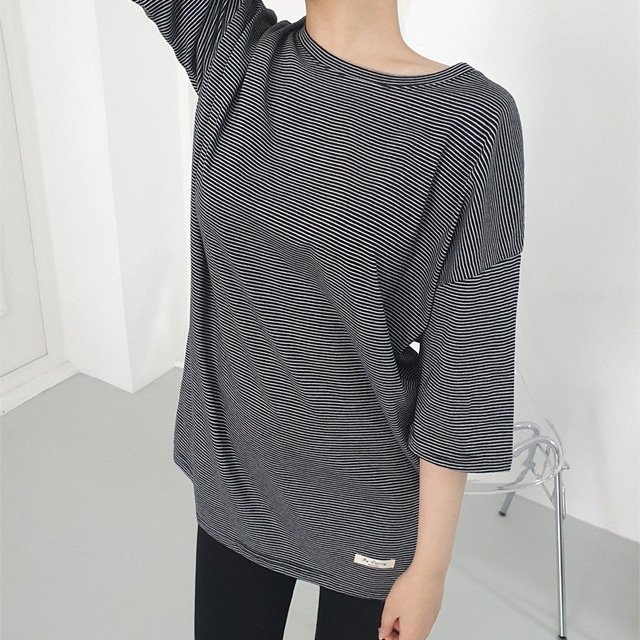 앤드 잔단가라 라벨 박스티 5color 루즈핏 레이어드 사계절 빅사이즈 가능