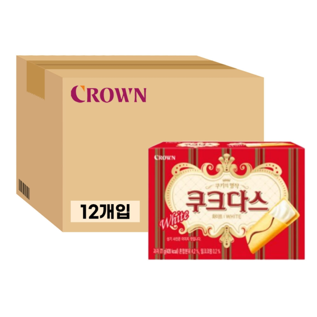 크라운 쿠크다스 화이트 77g X 12개