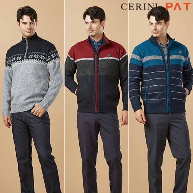 [cerini by pat] 남성 기모 본딩 니트 패키지 3종