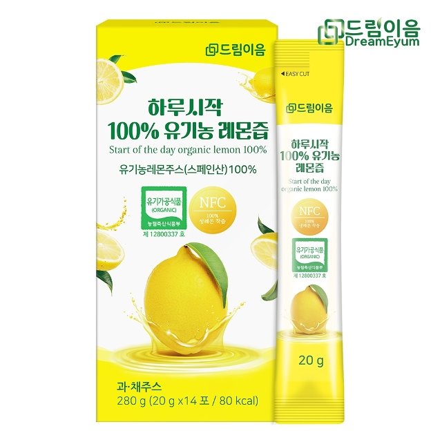 드림이음 하루시작 NFC 100 유기농 레몬즙 레몬수 280g 1박스