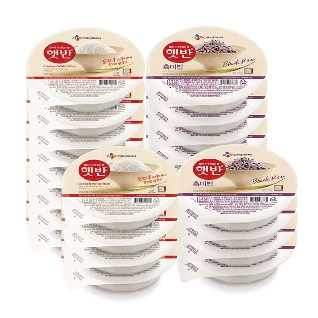 [CJ] 햇반 백미210G 12개 +흑미210G 12개