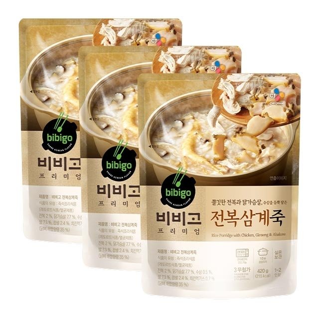 [CJ] 비비고 전복삼계죽 420G x 3개