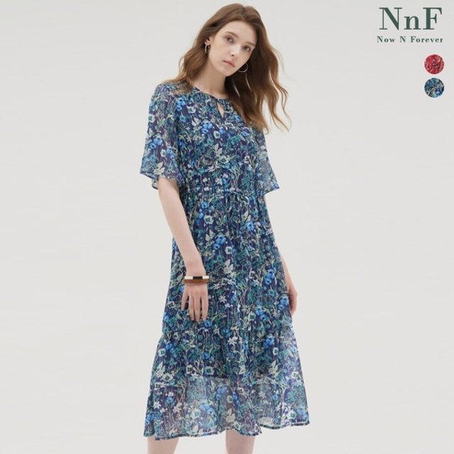 NNF 썸머 플라워 쉬폰 원피스 2종 SET