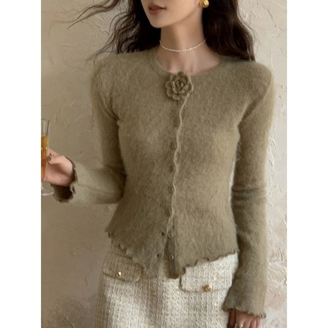 [휴드]로젬 플로랄 4color 니트 가디건_P356561656