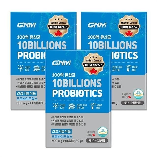 GNM 100억 프로바이오틱스 생유산균 60캡슐 3박스