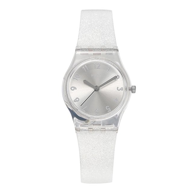 스와치 손목 시계 여성 젤리 SILVER GLISTAR LK343E