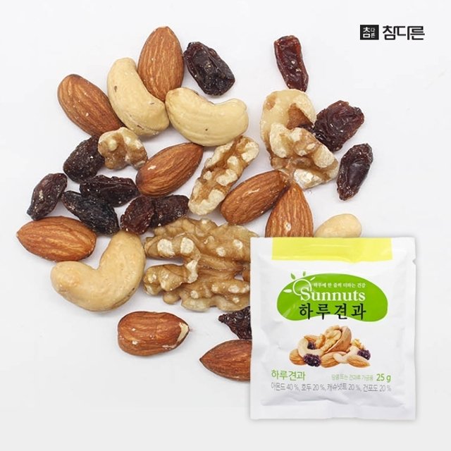 참다른 간편하게 한봉한봉 꺼내먹는 하루견과 (오리지널) 250g(25g x 10봉입) x 5봉