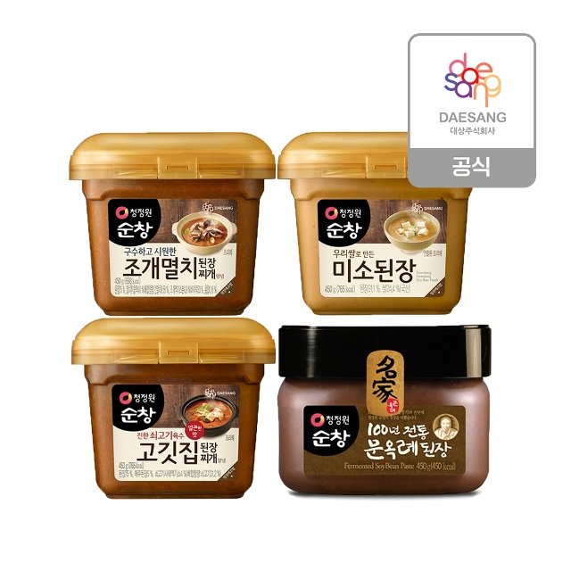 청정원 된장 450g 4종(미소/조개/고기/문옥례) 골라담기