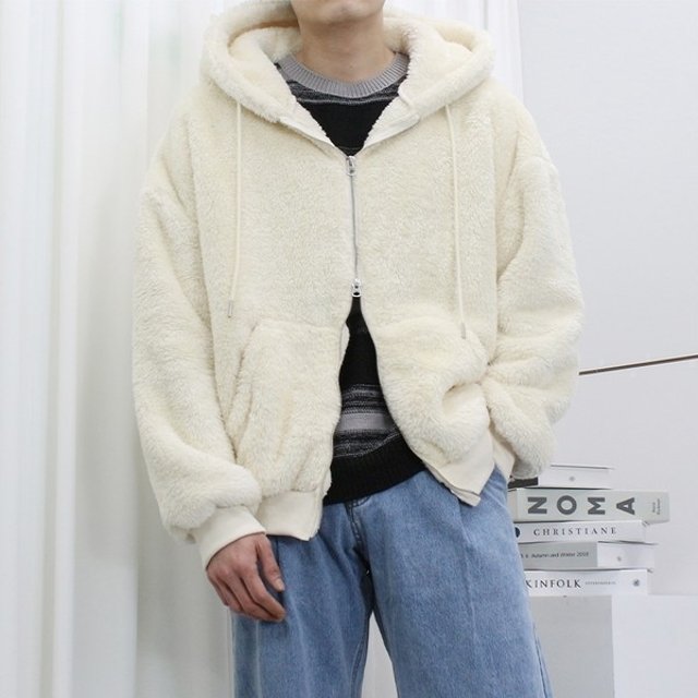 [칸디스]오버핏 양털후리스 후드집업 4COL_P353485778