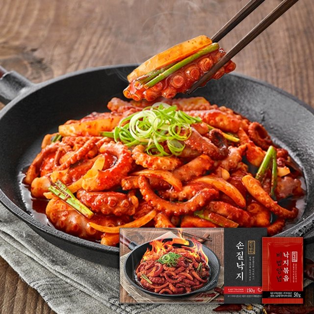 반기수라 손질낙지 150gx6팩+비법 매콤소스 50gx6팩 (총 1.2kg)