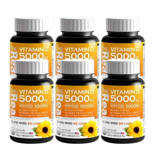 [더리얼]비타민D 5000IU 180캡슐 6박스 36개월분_P327548737