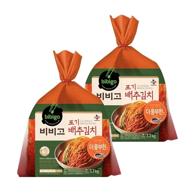 [CJ] 비비고 포기배추김치 더풍부한맛 3.3KG x 2봉