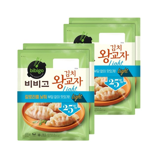비비고 김치왕교자 라이트 455g 2개입 x2개(총 4개)