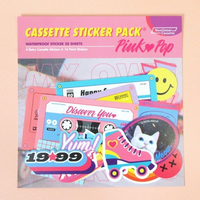 Cassette Sticker Pack/Pink Pop