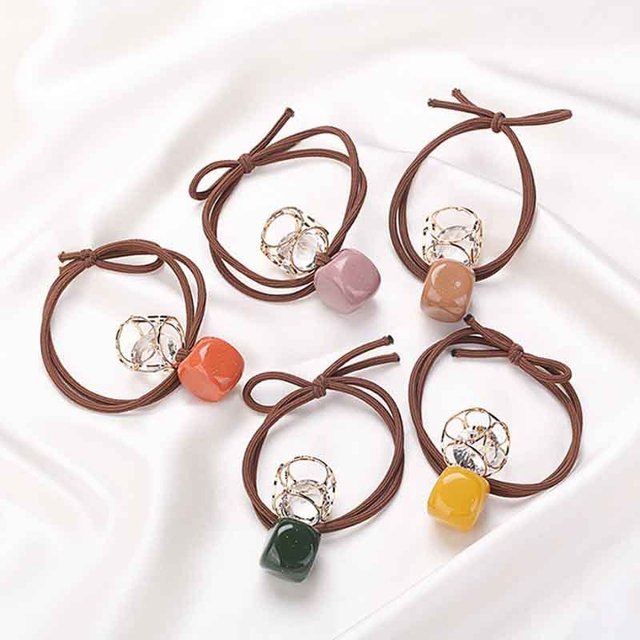 [5COLOR] 트윙클 큐브 헤어 머리끈 5P SET