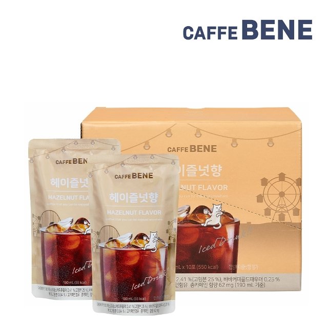 [카페베네] 헤이즐넛향 파우치 총30팩 (190ml x 10팩) x 3박스