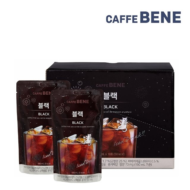[카페베네] 블랙커피 파우치 총30팩 (190ml x 10팩) x 3박스