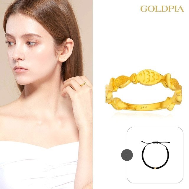 24K 순금 행운의 물고기 반지 3.75g