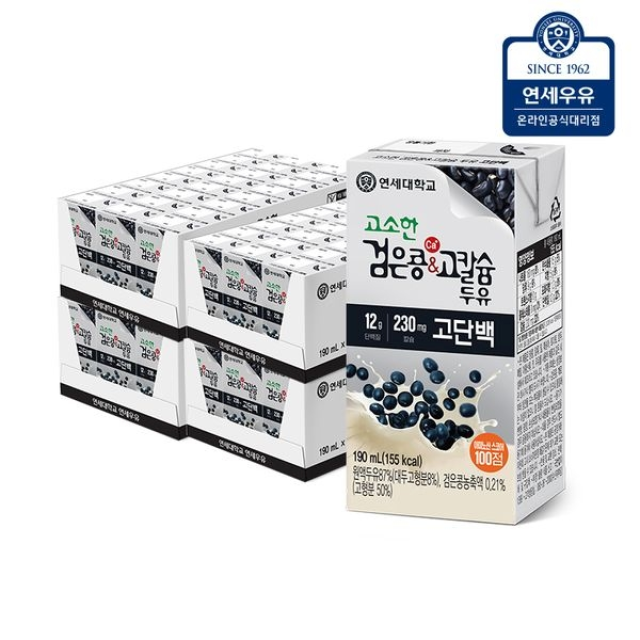[연세우유]연세두유 고소한 검은콩 고칼슘 고단백 190ml 96입_P328863478