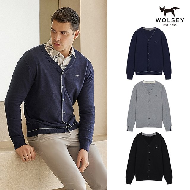 [Wolsey] 울시 24SS 최신상! 블라썸 니트 카디건 3종, 남성
