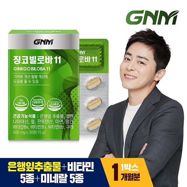 GNM 징코빌로바11 1박스 / 은행잎추출물 비타민B 아연 판토텐산