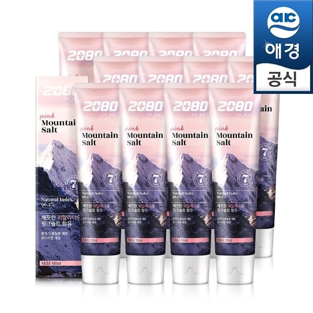 2080퓨어마운틴 핑크솔트치약 120gx12개