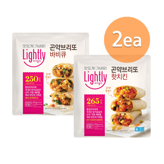 라이틀리 곤약브리또 바비큐/핫치킨 375g x2개