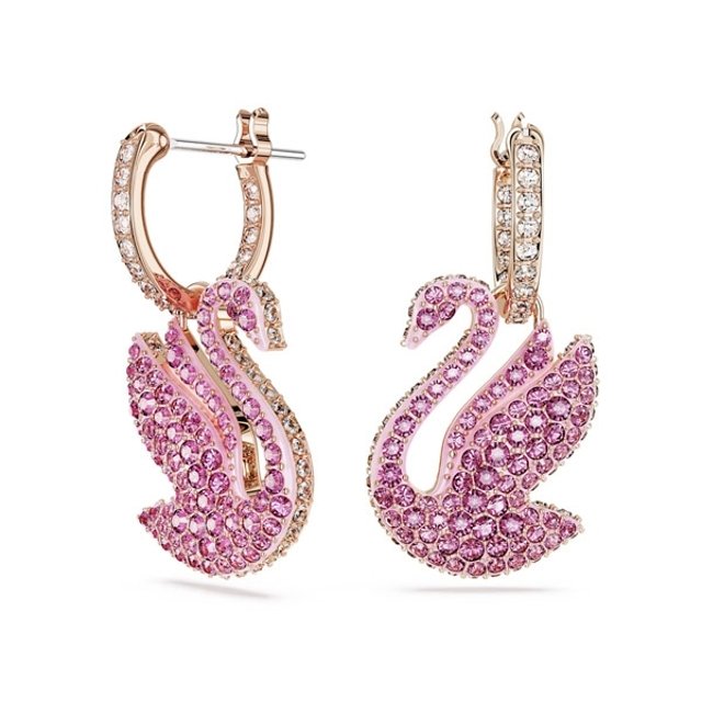 스와로브스키 귀걸이 백조 핑크 스완 후프 5647544