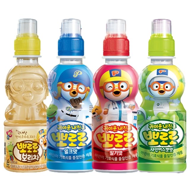 뽀로로 음료 24개/밀크/딸기/보리차/샤인머스캣