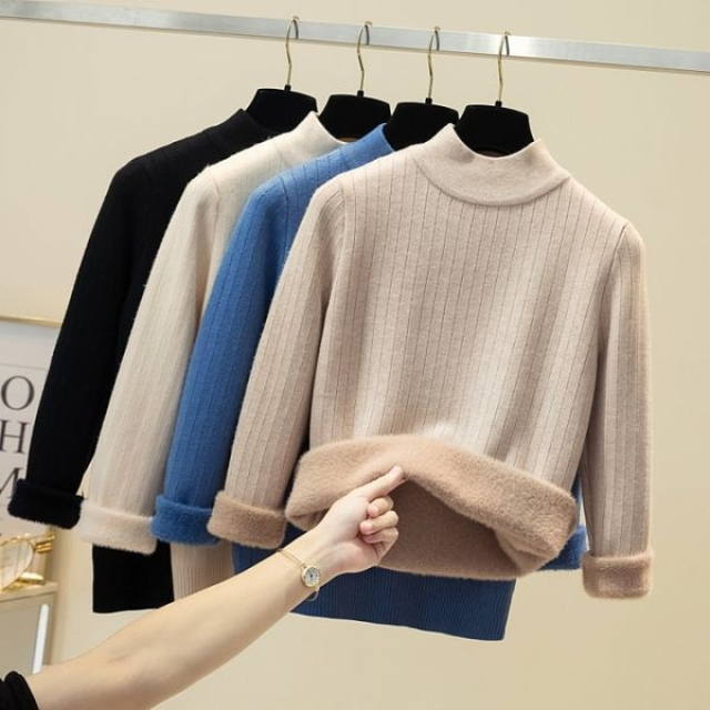 [휴드]5COLOR 라운더 반목 기모 니트_P330968324