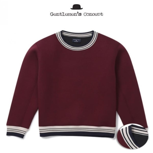 [젠틀맨즈컨셉]라인 포인트 포멀 네오프랜 맨투맨 버건디0TSOC08GSU_P046323775