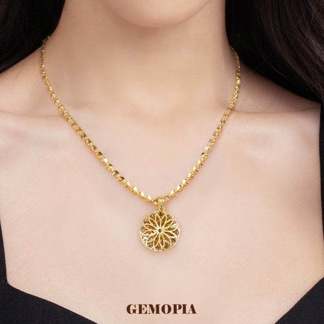 [제모피아]순금24K로즐링컷팅목걸이18.75g