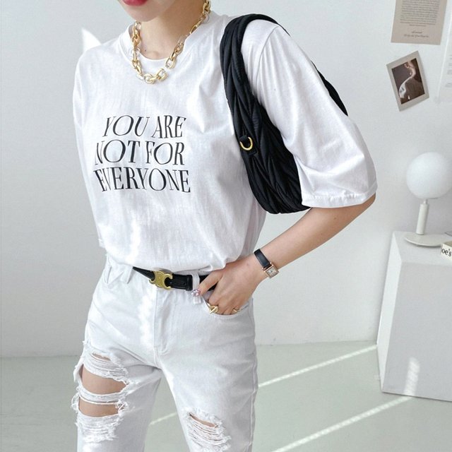 에브리원 박스티 4color 영문 프린팅 루즈핏 오버팃 티셔츠 빅사이즈 4488 국내생산