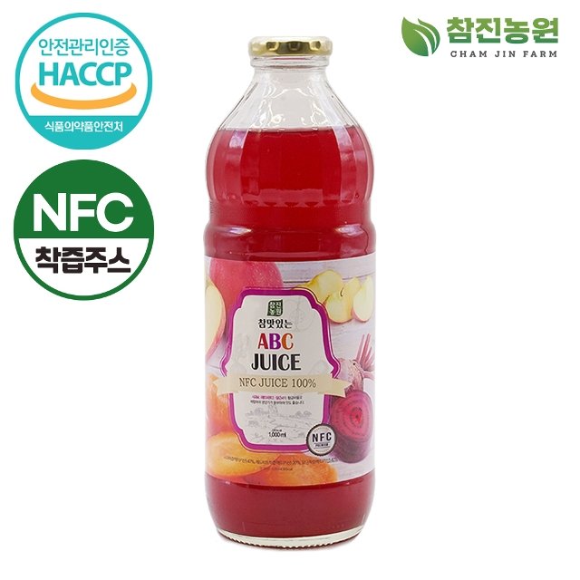 참진농원 참맛있는 ABC주스 NFC착즙 원액 1000ml 1병