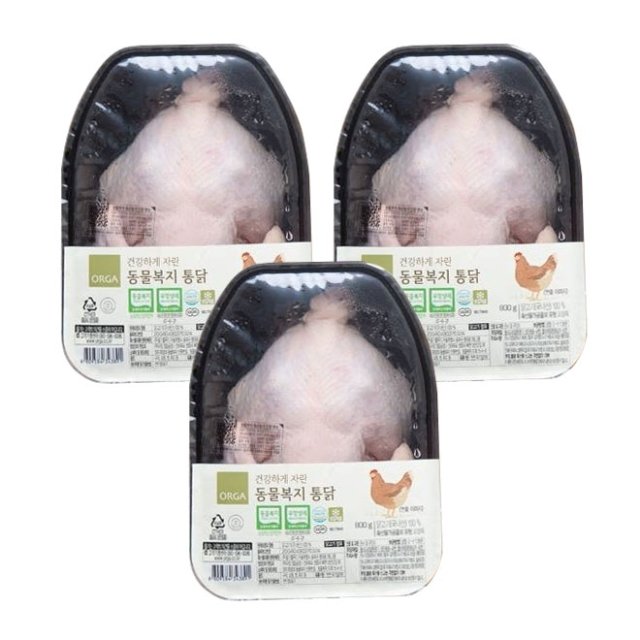 [ORGA] 건강하게 자란 동물복지 통닭 (800g/냉동)x3마리