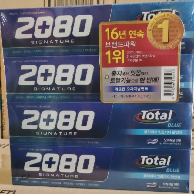 2080 시그니처 토탈 치약 블루 125g 4개입 (WAB07DC)