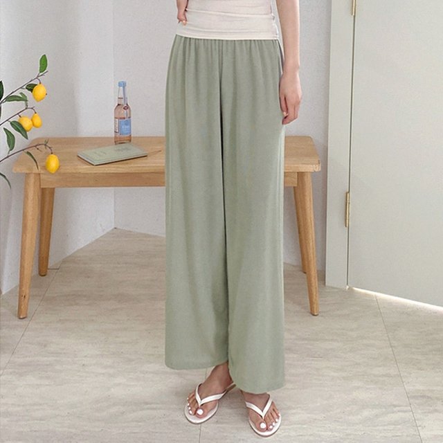 골지 아이스 쿨 통바지 5color 시원한 여름바지 빅사이즈 접촉냉감 냉장고 와이드팬츠