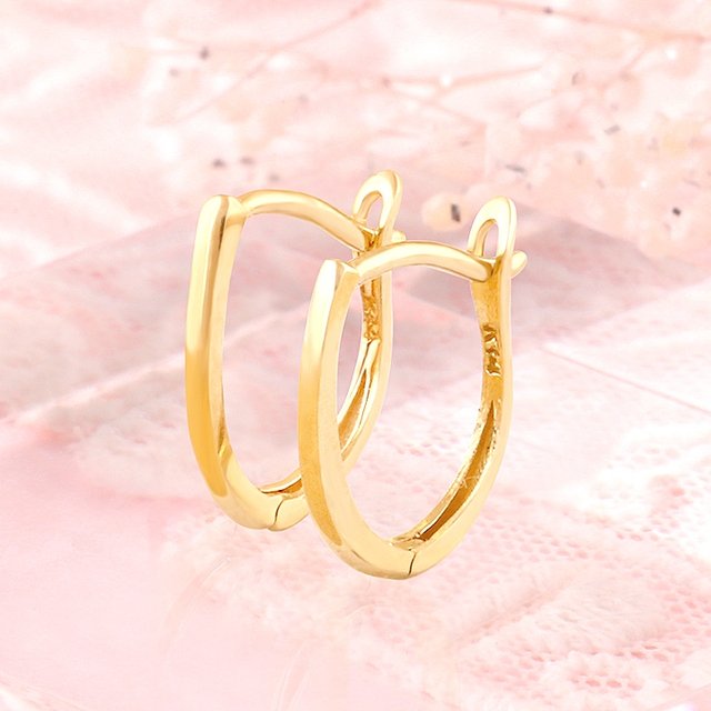 [골드퀸즈] 14K U자 11mm 링 귀걸이