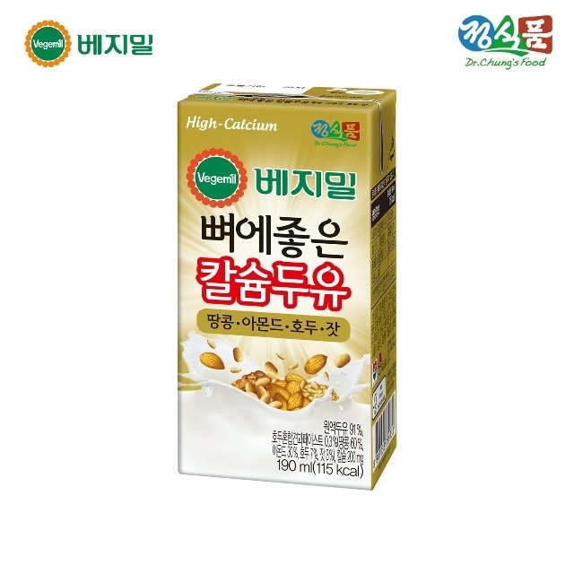 베지밀 뼈에좋은 칼슘 두유 땅콩아몬드호두잣 190ml 64팩