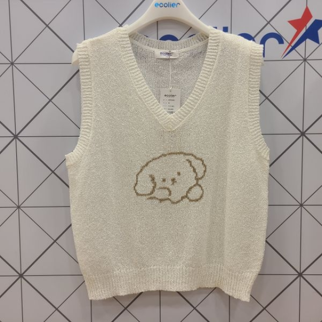 [에꼴리에]더센트럴 피피 자가트 니트 조끼 23B5085_P335943006