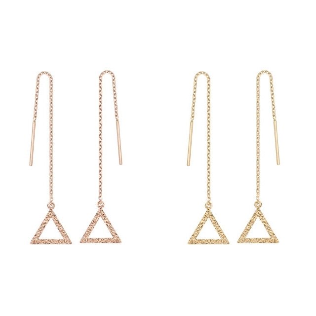 [준우젬]14k트라이롱체인커팅귀걸이