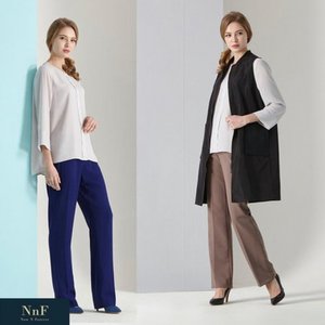 NNF 사틴집업 베스트+블라우스 SET