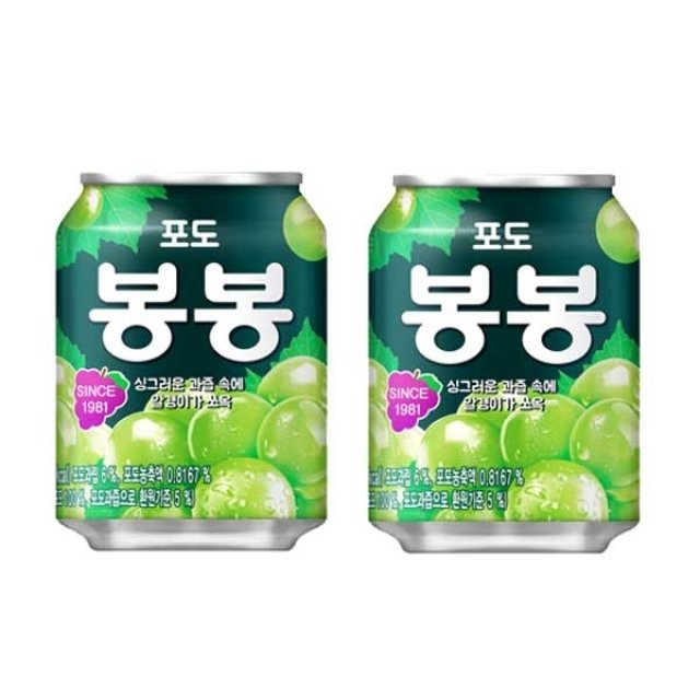 [해태음료] 봉봉 포도 238ml x 72캔