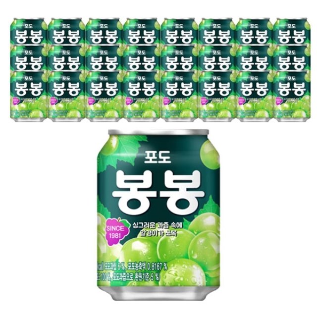[해태음료] 봉봉 포도 238ml x 24캔