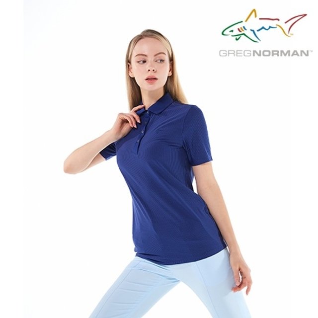 [그렉노먼]여성 시어서커 카라넥 반팔티셔츠 (네이비)HWG20-TS201_P343489629
