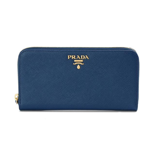 PRADA 프라다 1ML506 QWA F0016 사피아노 지퍼 장지갑 네이비