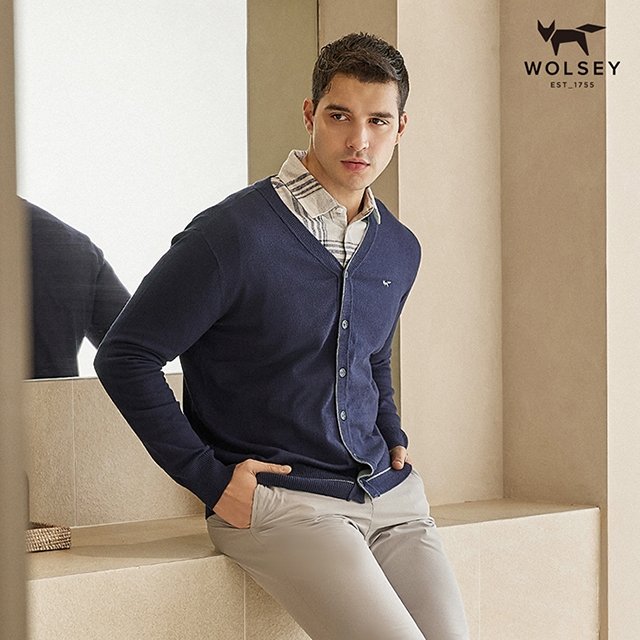 [Wolsey] 울시 24SS 최신상! 블라썸 니트 카디건 1종, 남성