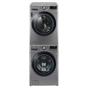 LG 트롬 드럼 세탁기(21kg)+건조기(17kg) 세트 F21VDA-7A (F21VDA + RH17VTA) (스태킹키트포함, 모던스테인리스)